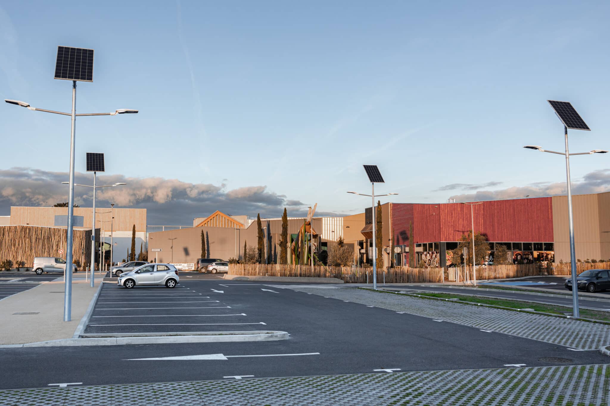 Solar Lighting, Shopping Center Extension- Sunna Design