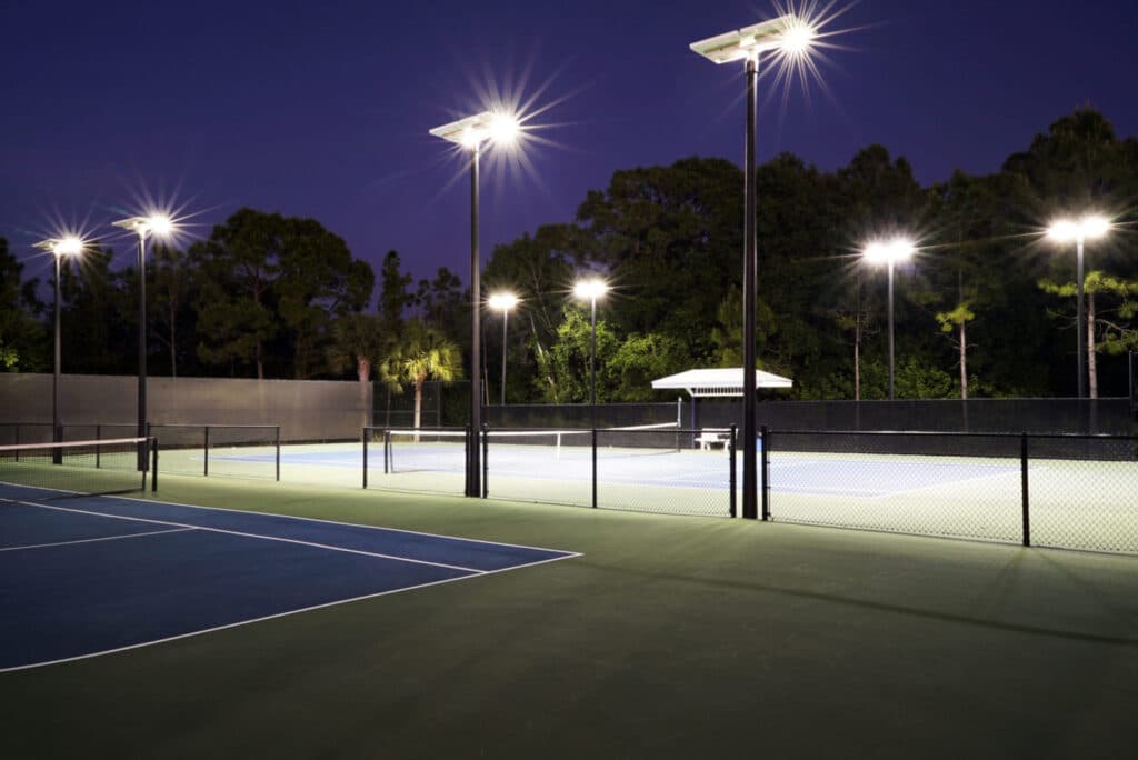 Supply solar energy to a tennis academy